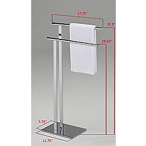Kings Brand Furniture - Marinali Metal Freestanding Bathroom Towel Rack Stand, Chrome