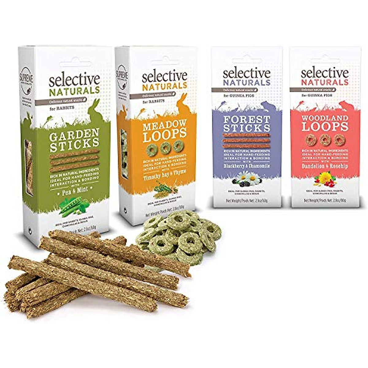Supreme Petfoods 3 Pack of Selective Naturals Woodland Loops Guinea Pig Treats, 2.8 Ounces each, with Dandelion and Rosehip