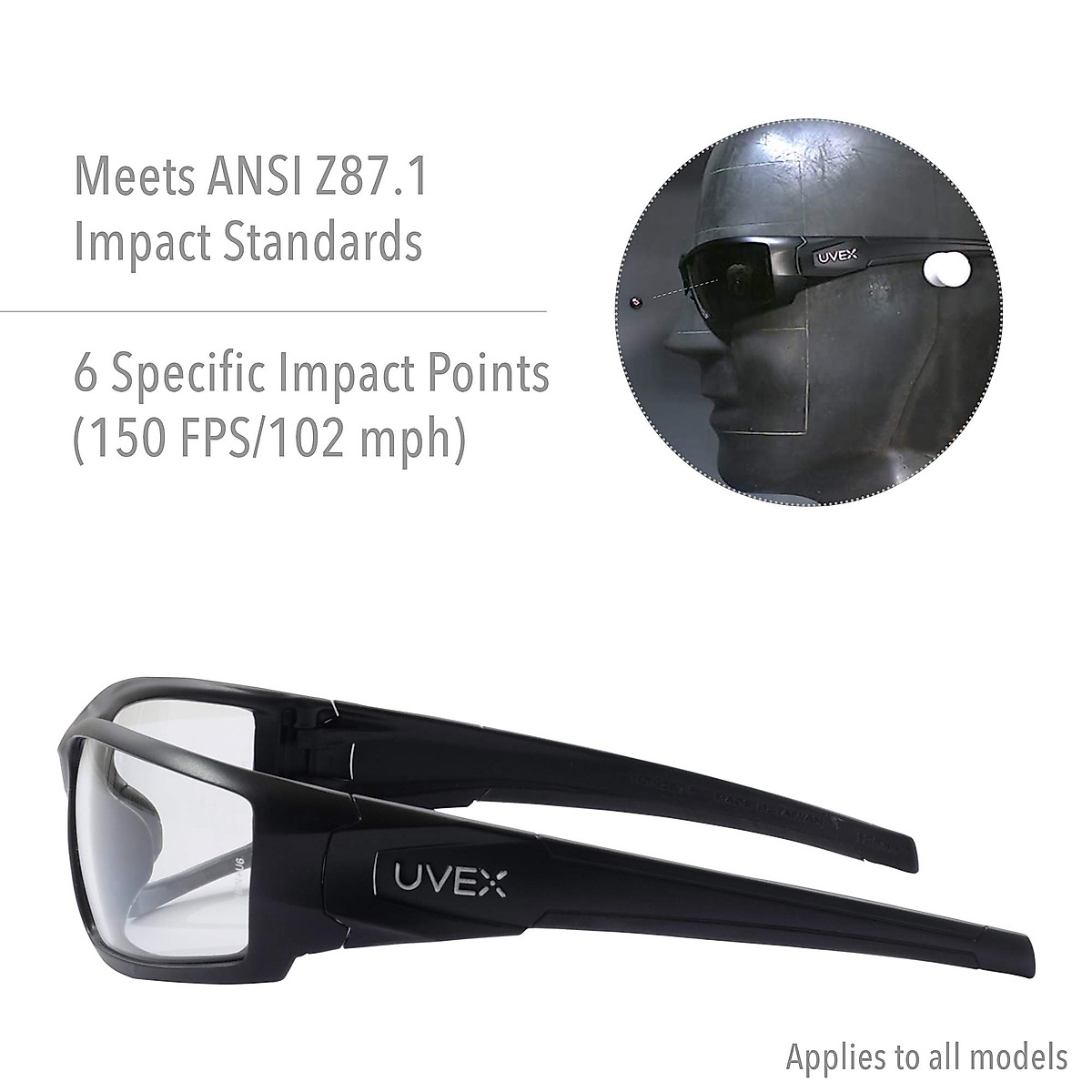 Honeywell Uvex Hypershock Safety Glasses, Brown Frame with Espresso Lens & HydroShield Anti-Fog Coating (S2961HS) 5.6 x 1.7 inch