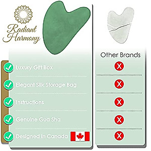 Jade Gua Sha Tool - Safe, Giftable, Authentic & Travel Friendly w/Instructions