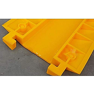 Threshold Ramp Floor Cable Cover,Yellow Stripes Cable Channel Extra Long Plastic Floor Cable Wires Safety Cover Easy Edge Threshold Ramps Practical