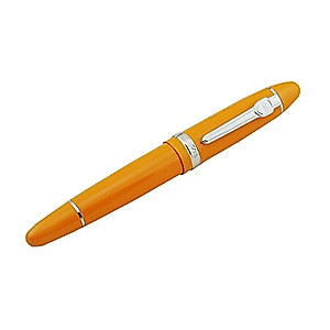 Lanxivi Jinhao 159 Fountain Pen Orange Color Silver Trim Big Heavy with Pen Pouch