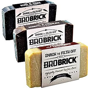 BRO BRICK VEGAN SOAP FOR MEN, BAR MIXOLOGY TRIO THREE PACK - RUM & COKE, OLD FASHIONED, WHISKEY CHOCOLATE - 100% VEGAN ALL NATURAL ECO FRIENDLY SOAP FOR ALL MEN | VEGAN MAN SOAP | BODY WASH | BEARD TREATMENT