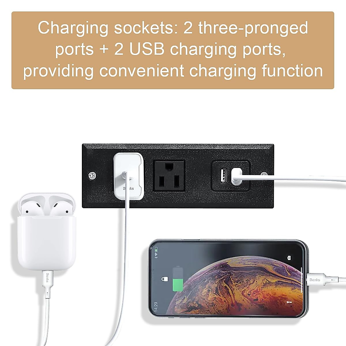 HOMMPA Lift Top LED Coffee Table, Black