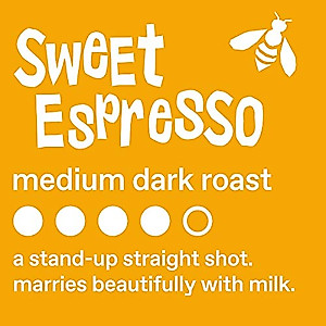 Ethical Bean Fairtrade Organic Coffee, Sweet Espresso Medium Dark Roast, Ground Coffee Beans - 100% Arabica Coffee (8 oz Bag), 0.5 Pound (Pack of 1)