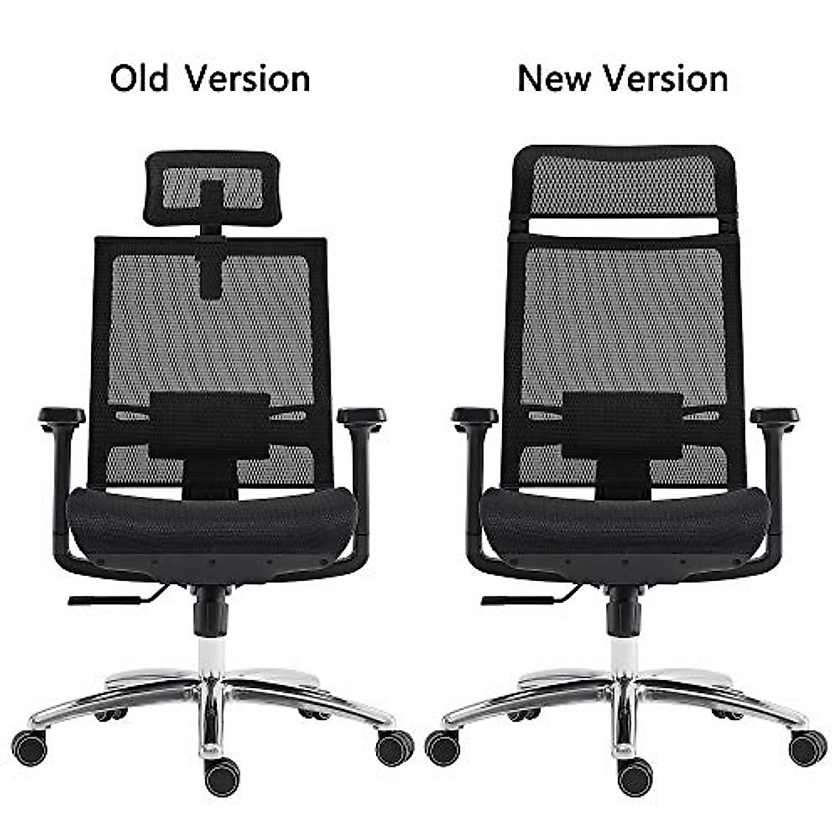 BILKOH Ergonomic Office Chair with Mesh Seat & Adjustable Lumbar Support, High Back Desk Chair with Breathable Mesh, Wide Headrest & Reclining Swivel Task Chair, 3D Armrest & Height Computer Chair