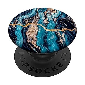 Blue Teal Turquoise Illustration Pattern Phone Popper PopSockets Standard PopGrip