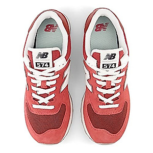 New Balance Men's 574 V2 Spilled Paint Sneaker, Red/White, 8