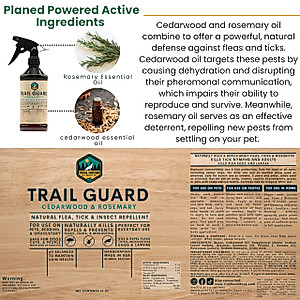 Trail Guard Natural Extra Strength Insect, Flea and Tick Spray for Dogs, Cats, People & Home - 16oz Plant-Based Insect & Tick Repellent for Dogs - Kid Safe - DEET Free (16oz)
