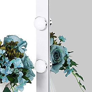 BEWISHOME Makeup Vanity Set with Lighted Mirror with 10 LED Bulbs, Makeup desk with 4 Drawers 2 DIY Dividers Removable Makeup Organizer & Cushioned Stool, White Table FST10W