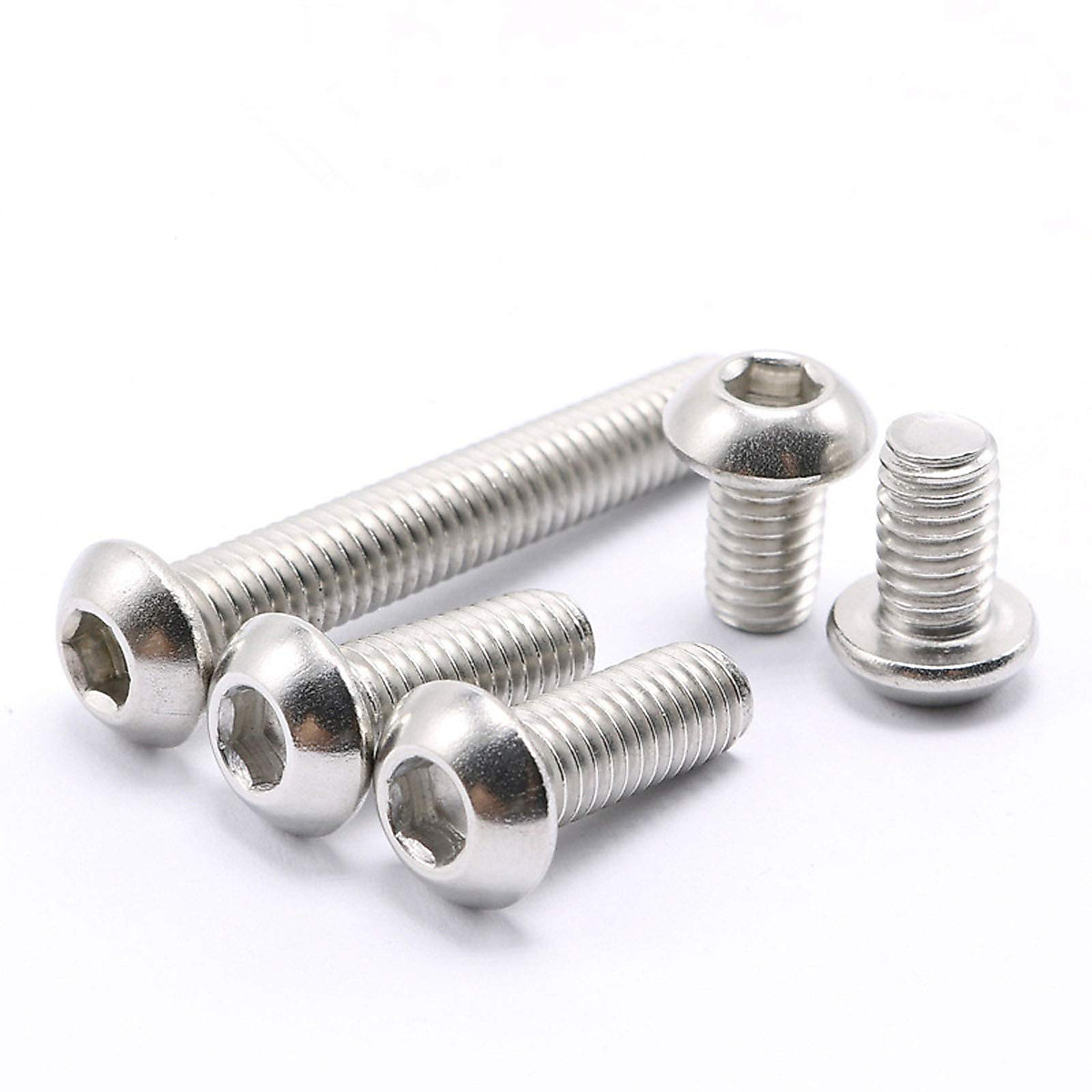 30 Pcs M5-0.8x20mm Button Head Socket Cap Screws, Stainless Steel 18-8 (304), Bright Finish, Fully Threaded, Allen Hex Button Head Screws (30 Pcs M5-0.8x20mm)