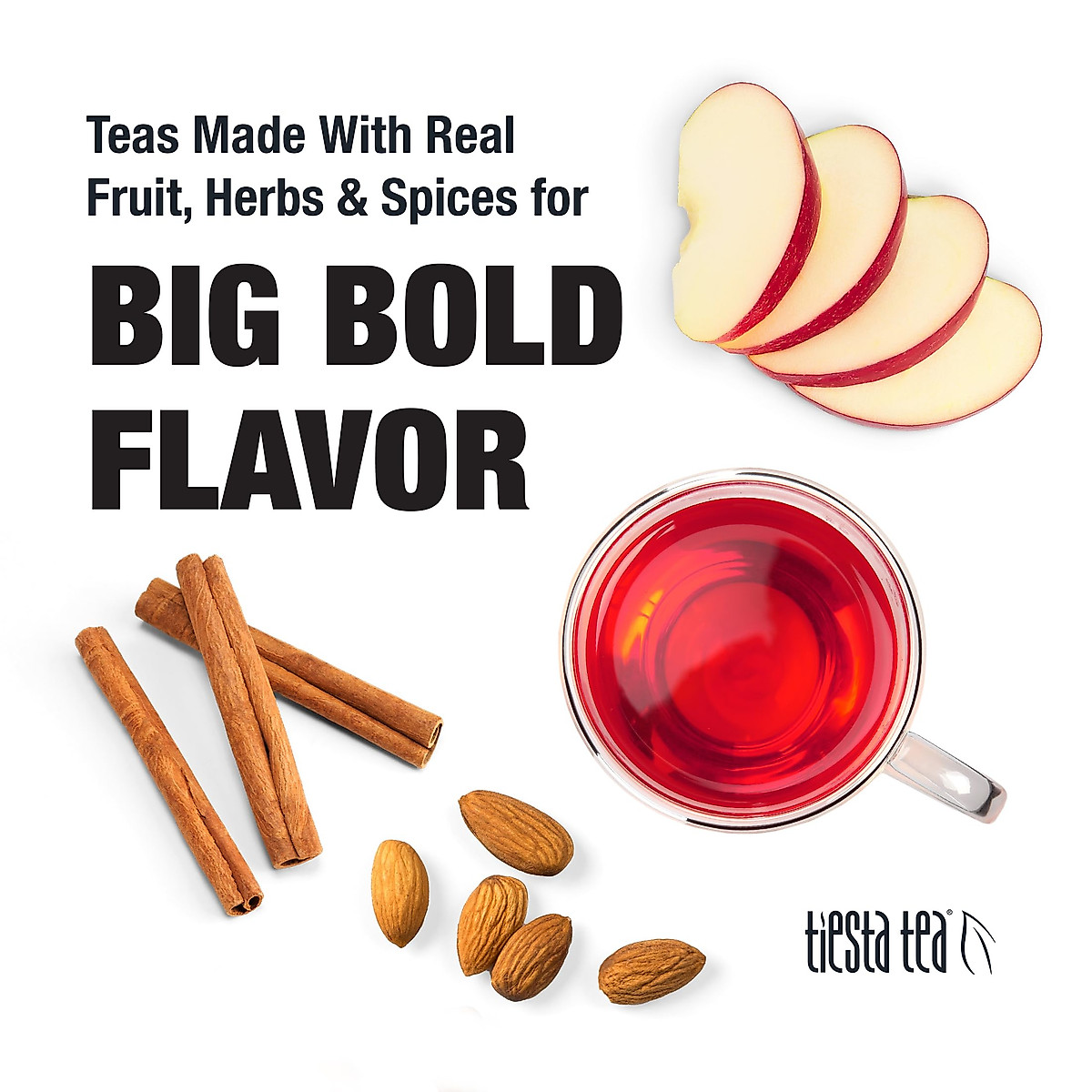 Tiesta Tea - Nutty Almond Cream | Cinnamon Almond Herbal Tea |Premium Loose Leaf Tea Blend |Non-Caffeinated Fruit Tea | Make Hot or Iced Tea & Brews Up to 200 Cups - 16 Ounce Resealable Bulk Pouch