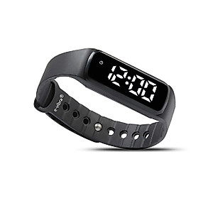e-vibra 8 Alarm Vibrating Alarm Watch Medical Reminder Watch - with Timer and 8 Daily Alarms (Black - Largel)