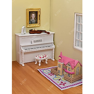 iLAND Miniature Dollhouse Accessories for Dollhouse Furniture, Mini Porcelain Vases and Decorative Plates w/a Desk Clock (Elegant Rose 11pcs)