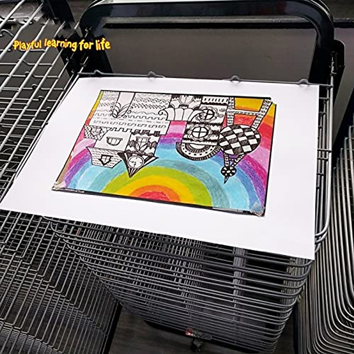 NEOCHY Drying Racks,Can Be up and Down Art Drying Racks, Oilings, Watercolors and Cultural and Art Paper Works Display Racks 20-Shelf/H78Cm/20 Floors