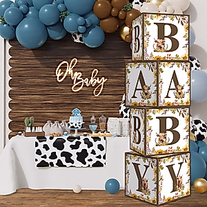 Highland Cow Baby Shower Decorations, Highland Cow Theme Balloons Box Party Decorations