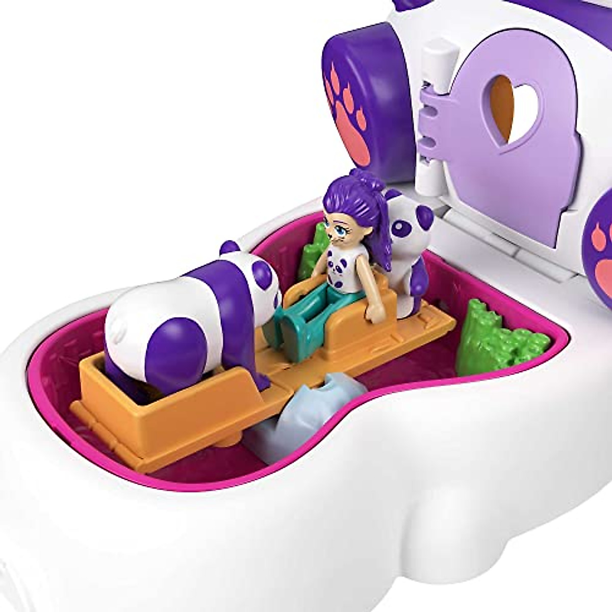 Polly Pocket GTM58​ Flip & Find Panda Compact, Flip Feature Creates Dual Play Surfaces, Micro Doll, Panda Figure & Surprise Reveals, Great Gift for Ages 4 Years Old & Up, 10.0 cm*5.0 cm*9.0 cm