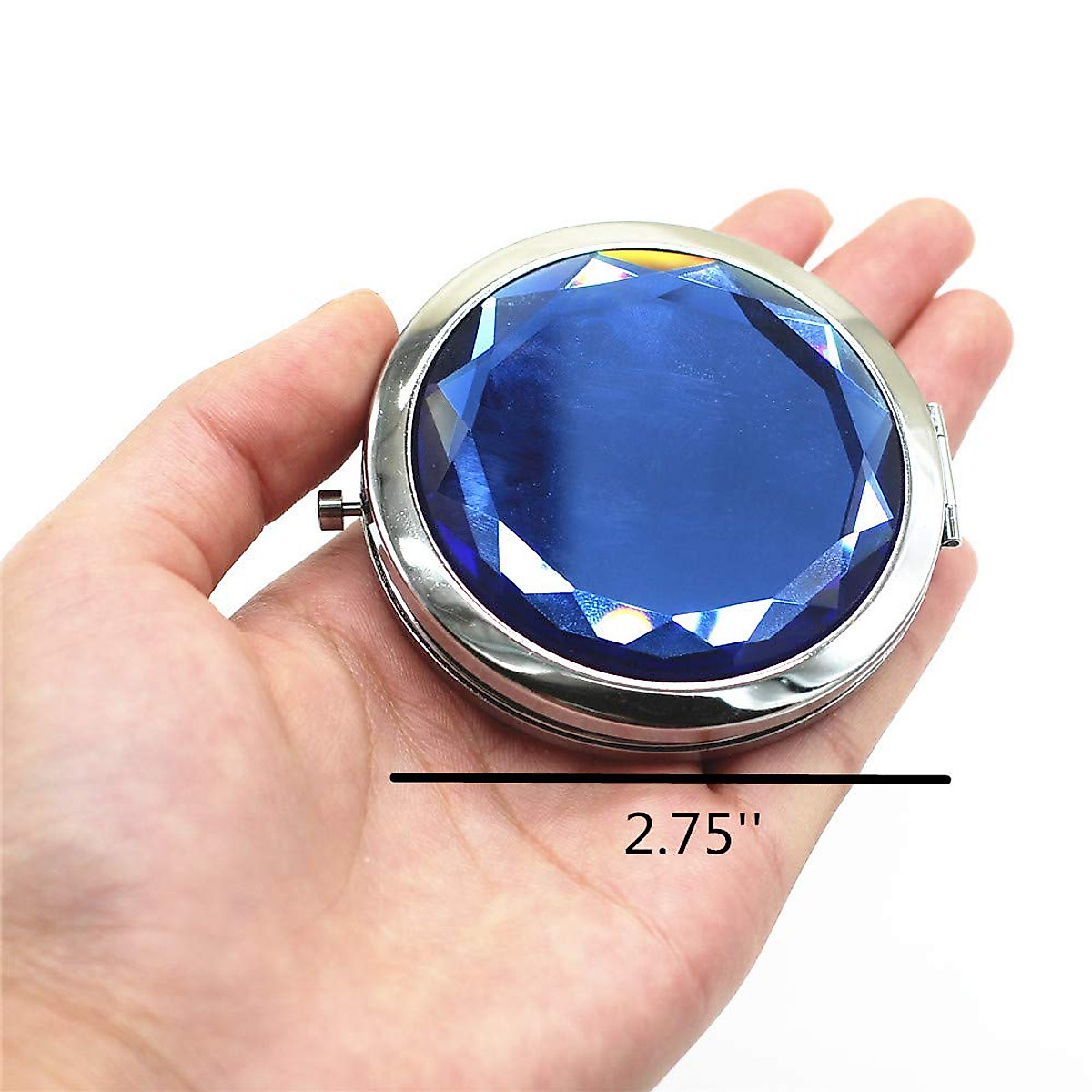 TANG SONG 12Pcs Double Compact Cosmetic Makeup Round Pocket Purse Magnification Jewel Mirror