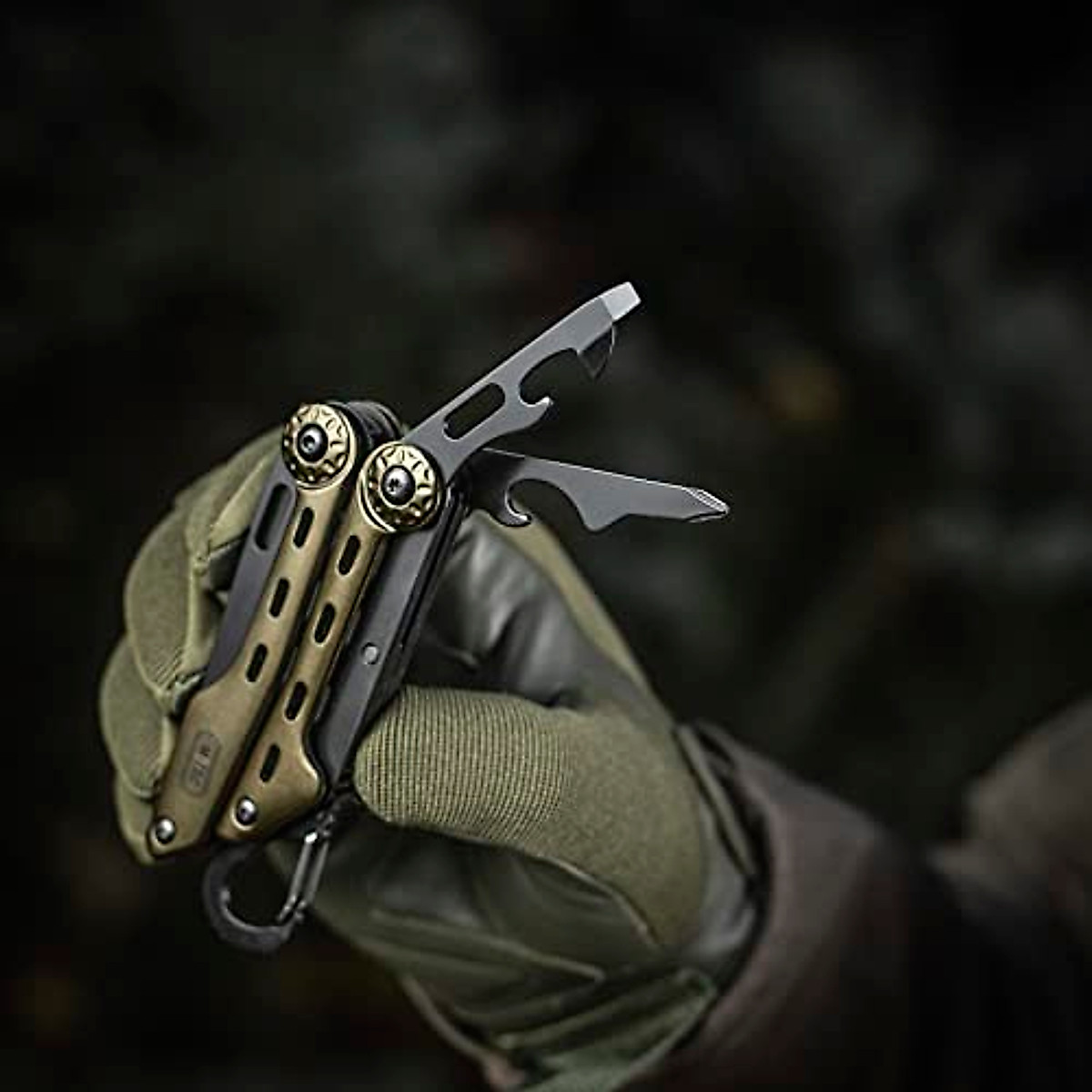 M-Tac 11-in-1 Multitool Pliers - Stainless Steel Utility Screwdriver Multi Tool in Nelon Belt Sheath for EDC Outdoor Camping, Fishing, Survival, Hiking (Gold #5)