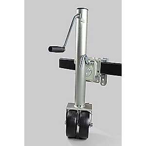 MaxxHaul 70149 Trailer Jack with Dual Wheels - 26-1/2" to 38" Lift Swing Back - 1500 lbs. Capacity , Grey