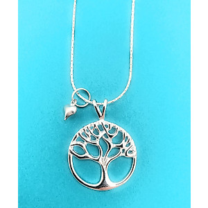 Smiling Wisdom - Happy Birthday Greeting Card and Tree Heart Necklace Keepsake Gift Set - Daughter Granddaughter From Parent - Stainless Steel - Love Grows