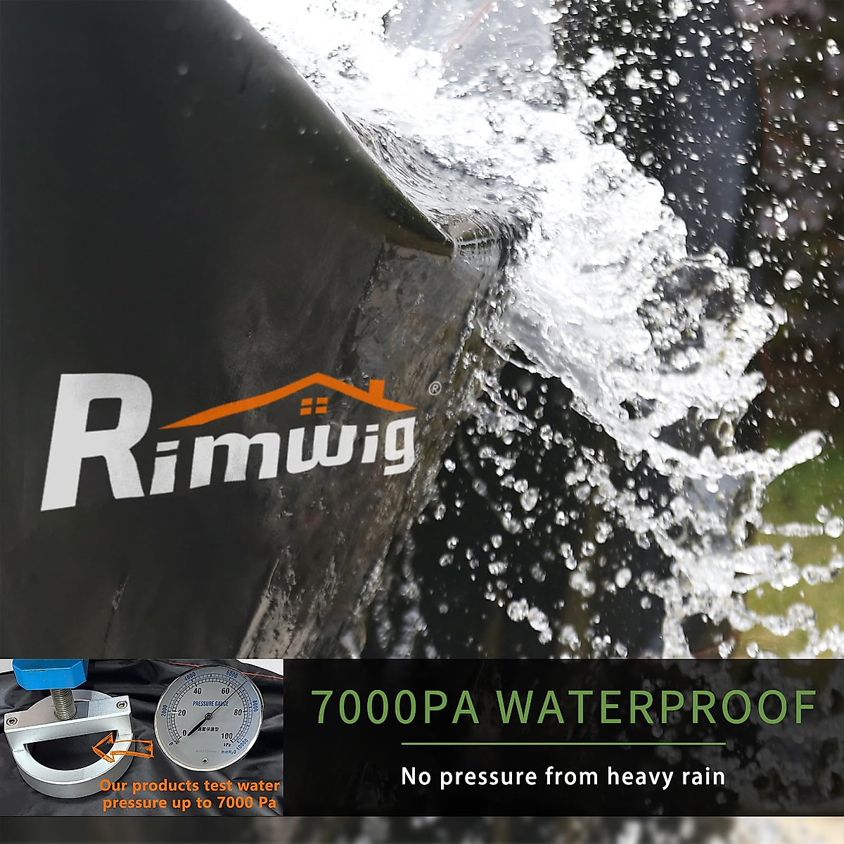 Rimwig Patio Furniture Set Cover Waterproof, Outdoor Sectional Sofa Couch Set Covers, Patio Table and Chair Set Cover Outside Rectangular Heavy Duty Weatherproof (50" L x 50" W x 29" H)