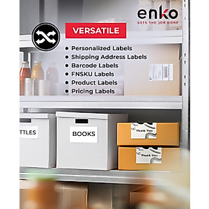 enKo Compatible Zebra 4x6 Label/Dymo Labels 1744907 (4 x 6") for Dymo Labelwriter 4XL Shipping Zebra Direct Thermal Printer (8 Rolls, 1760 Labels)