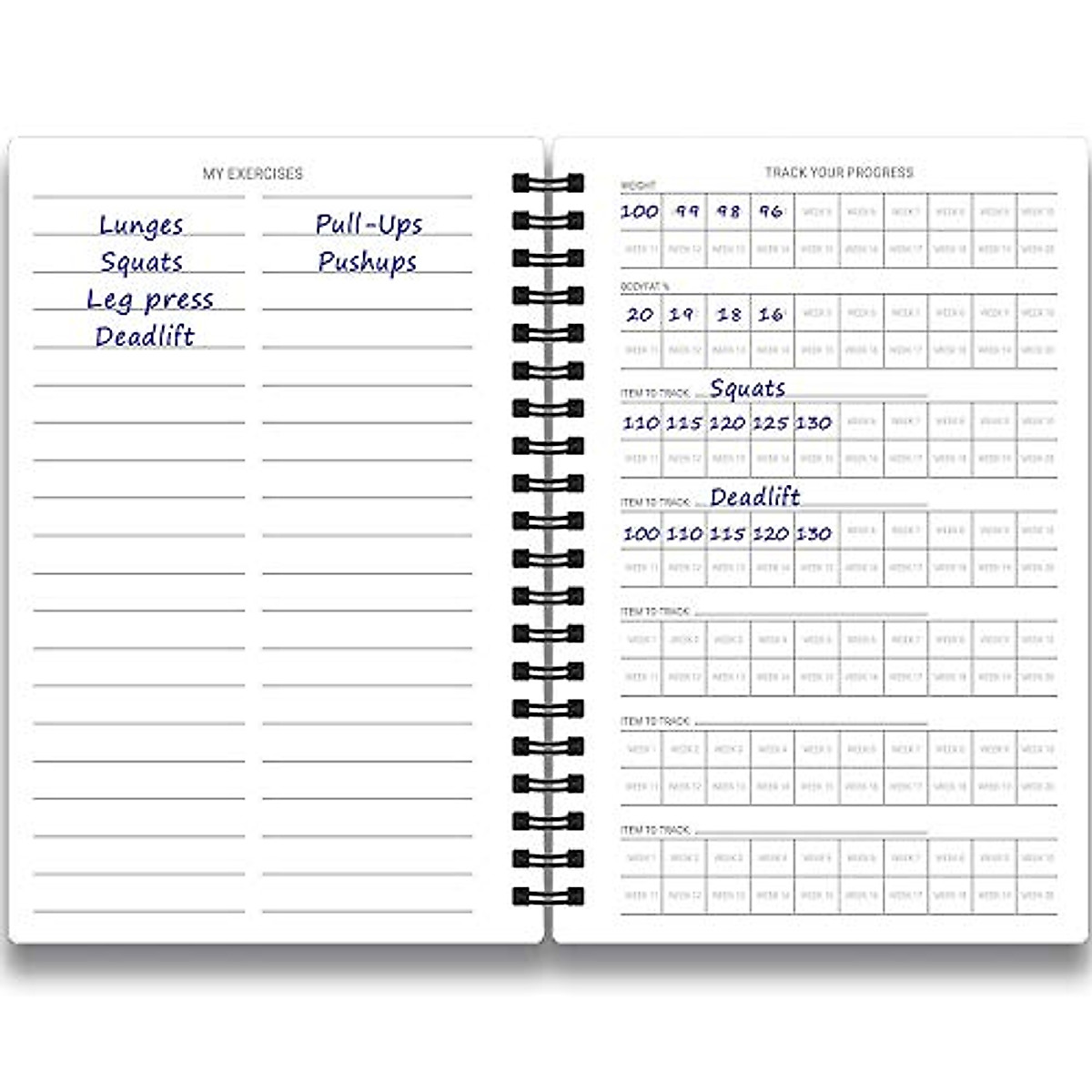 Undated Fitness Log Book & Workout Planner - Designed by Experts Gym Notebook, Workout Tracker, Exercise Journal for Men Women