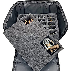 Gargoyle - Miniature Carrying Case - 80 Foam Slots for 28mm Miniature Storage Case - DnD Miniature Storage with Carry Handle - Miniature Case with Large Pick and Pluck Layer -Miniatures Carrying Case