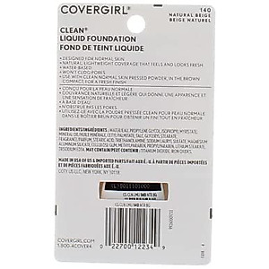 CoverGirl Clean Normal Skin, 140 Natural Beige, 1 Ounce