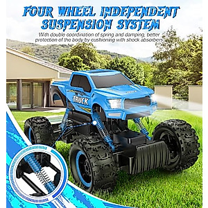 DOUBLE E 1/12 Scale Remote Control Monster Trucks - 2.4Ghz Off Road RC Trucks, Toys Gifts for Boys Age 6-10