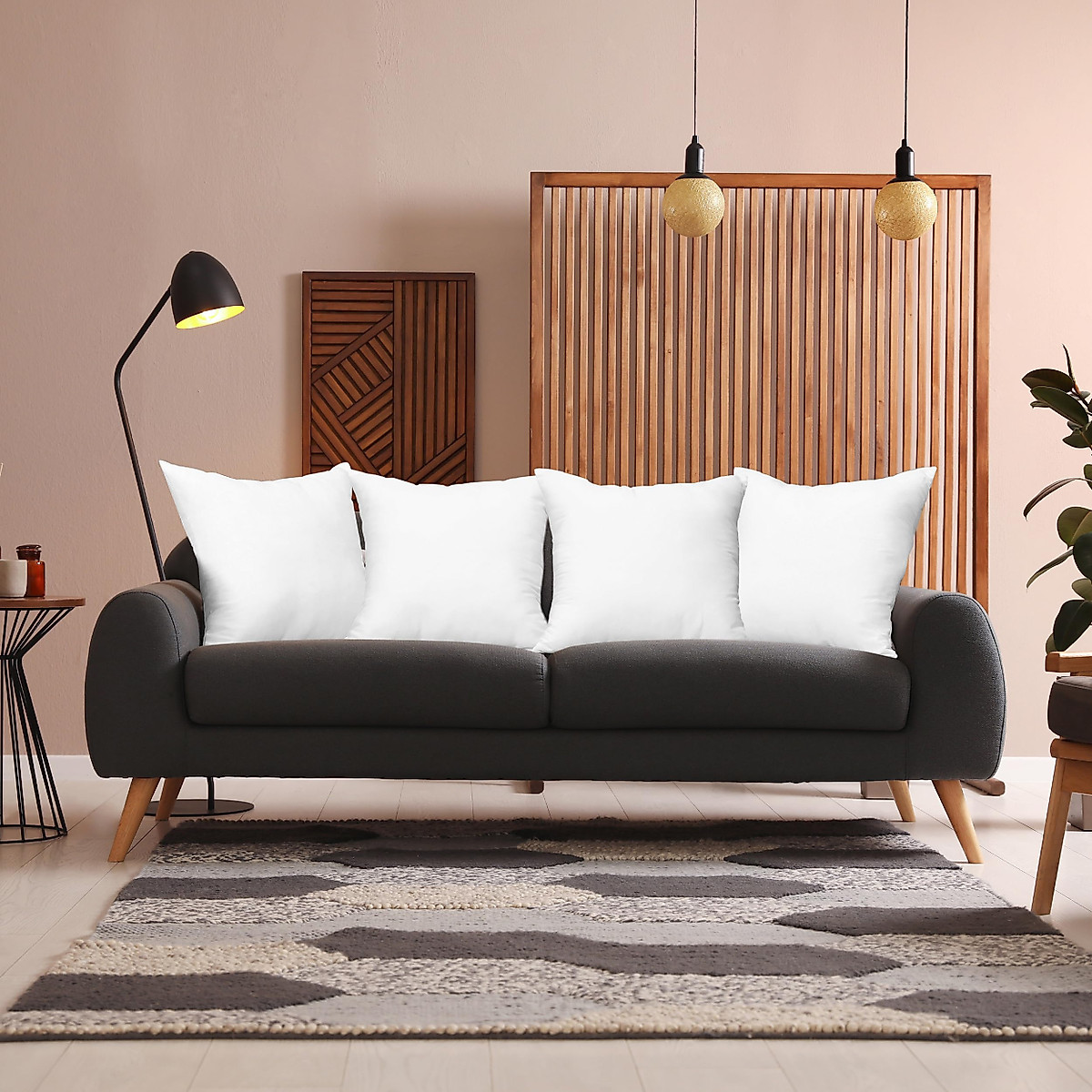 Utopia Bedding Throw Pillow Inserts (Set of 4, White), 18 x 18 Inches Pillow Inserts for Sofa, Bed and Couch Decorative Stuffer Pillows