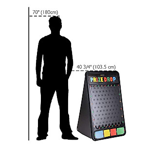 WinSpin 41"x25" Prize Drop Board Foldable Stand Disk Drop Board Game with 12 Playing Pucks for Carnival Tradeshow Party, (with Multi-Colored LED Light)