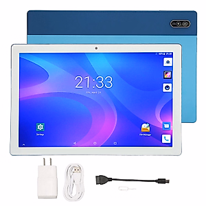 10 Inch Tablet, 1920x1200 Blue Tablet 8GB 256GB 8MP 13MP for Home (US Plug)