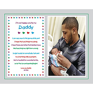 Daddy Gift from Newborn, New Dad Sweet Poem for His Birthday or Father's Day from Son, Daughter or Twins, 8x10 Inch Print Personalized with Name and Photo