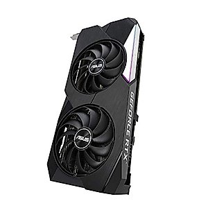 ASUS Dual NVIDIA GeForce RTX 3060 Ti OC Edition Gaming Graphics Card (PCIe 4.0, 8GB GDDR6 Memory, HDMI 2.1, DisplayPort 1.4a, Axial-Tech Fan Design, Dual BIOS, Protective Backplate, GPU Tweak II)