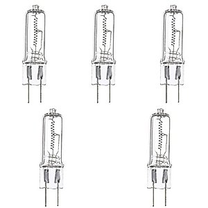 Anyray A1708Y 5-Bulbs 75 Watt G8 75W Halogen T4 Light Bulbs 110V-130V GY8.6 75Watt Base