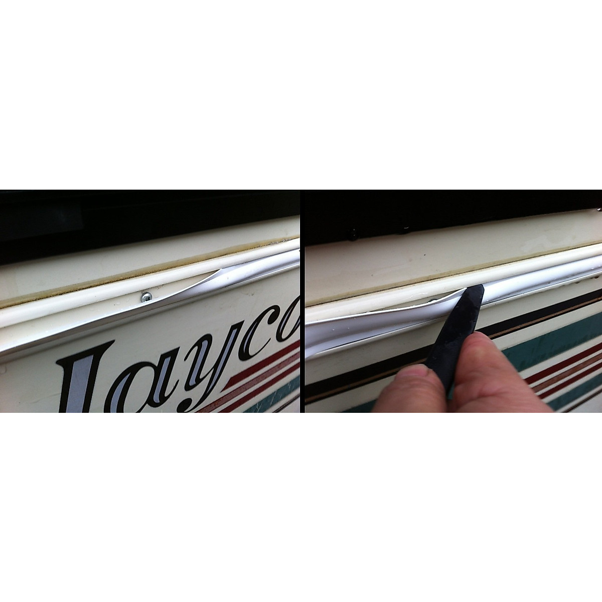 QPN White Vinyl 7/8" Insert Molding Trim Screw Cover RV Camper Travel Trailer (50 ft, White)