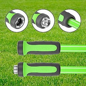 Fevone 6 ft Garden Hose, 2-Year Warranty Offered by Manufacturer, Hose Reel Leader Hose, Hybrid Polymer, Kink Resistance, 3/4" GHT Aluminum Fittings, 5/8" ID, 600 PSI, Drinking Water Safe (GH10)