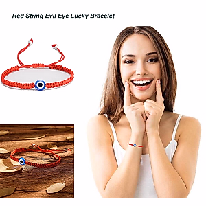 SONNYX 16 Set Evil Eye String Kabbalah Bracelets 8 Knots Bracelets Adjustable Red Rope Cord Thread Braided Bracelet Protection Luck Amulet Wish Bracelet Ancient Friendship Charm for Women Men