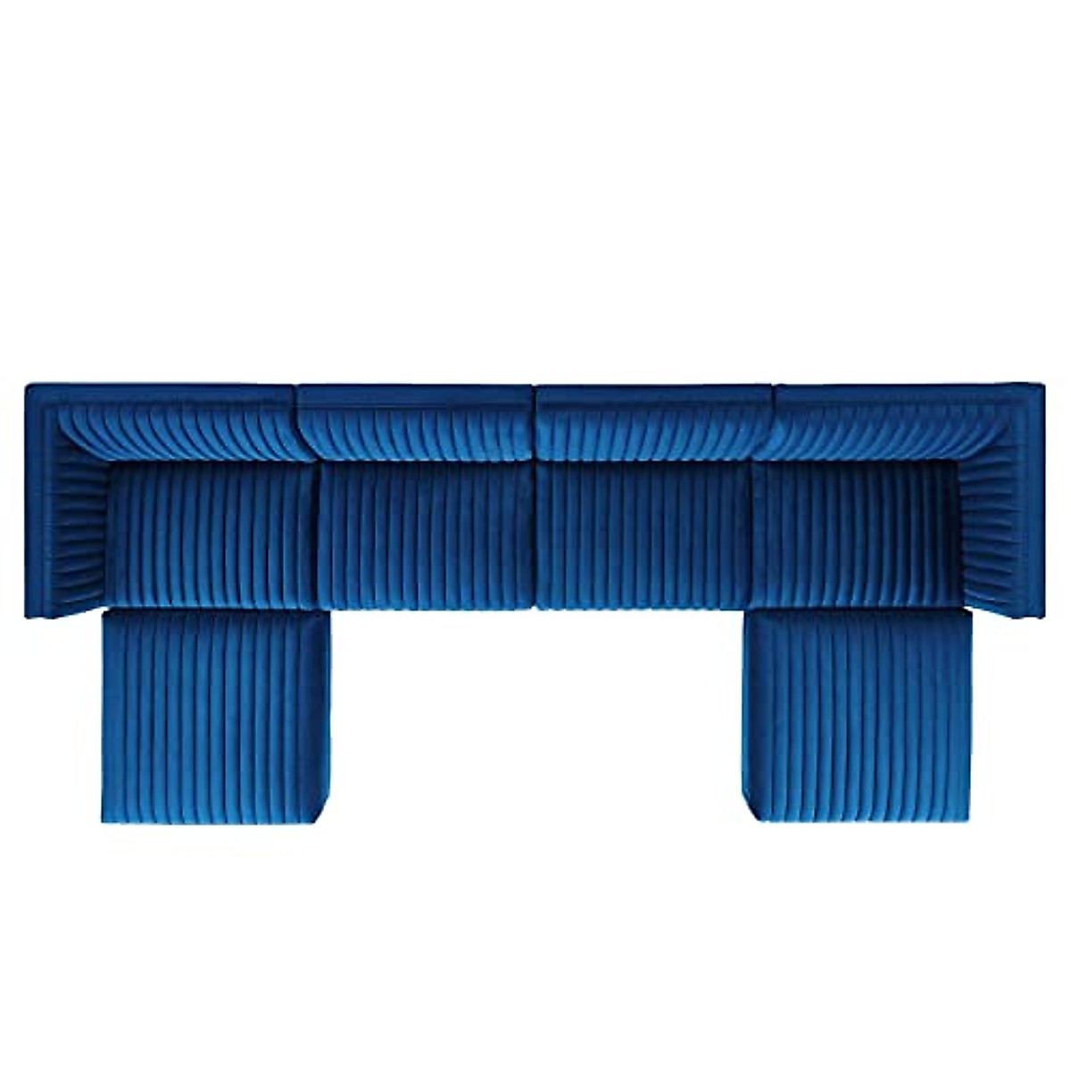 Modway Sanguine Channel Tufted Performance Velvet Modular Sectional Sofa, 6-Piece Set, Navy