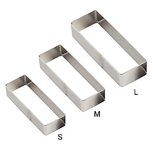 Rectangle Cake Mousse Mold - Stainless Steel Baking Molding Forming Layering Cake Pastry Ring, Cutters Square Baking Metal Ring Molds