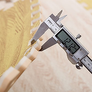 Smabee 16pcs Interlocking Printed Wood Grain EVA Foam Mats Protective Floor Tiles Exercise Play Mat for Kids Room Parlor Bedroom Home 11.8" x 11.8" (Wood Grain Yellow)