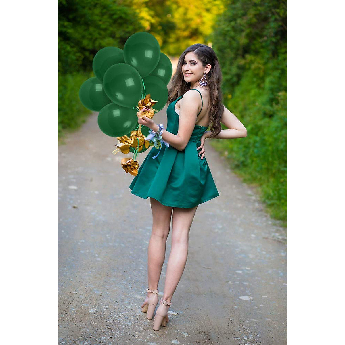 Treasures Gifted 36 Count Pine Green Latex Balloons - 12 Inch Round, Premium Latex, Durable, Versatile, Luxurious Color - Perfect for Birthday, Baby Shower - Children & Babies, Unisex