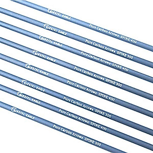 COLORFUL EAGLE 28/30/31 Inches Spine 300/400 Pure Carbon Arrows with Red and White Color for Recurve/Compound Bows Archery Hunting （Pack of 12） (Spine 400, 28 Inches)