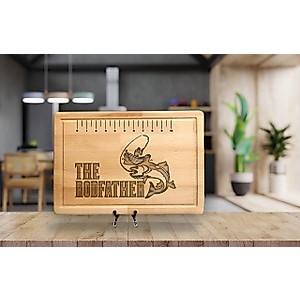 The Rodfather Cutting Board, Fisherman Gifts, Walnut Cutting Boards, Fathers Day Gift, Fishing Sign, Hunting Gifts, Dad Gifts, BBQ Grilling Gifts For Men, Cutting Board with Measurement, Kitchen Gift