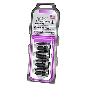 McGard SplineDrive Lug Nut Compatible with Dodge Daytona 1984-1993 | Cone Seat | M12 x 1.5 | 1.24in. Length | 4-Pack | Black | Requires Tool