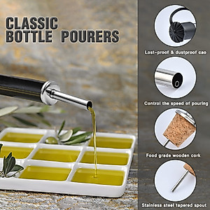 Worldity 16PCS Wine Cork Pourer Spout, Stainless Steel Wine Pourers, Liquor Dispenser with Dust Cap, Oil Pouring Spout Rubber Wine Bottle Corks for Wine Olive Oil Vinegar Bottles