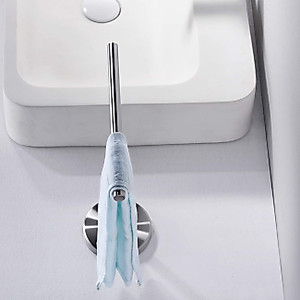 Miyili Freestanding Countertop Towel Holder for Bathroom Kitchen T-Shape Hand Towel Tree Rack, Brushed Stainless Steel Finish, E01N