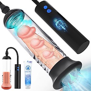 Automatic Penis Enlargement Pump for Men Erection with 3 Intensities, Male Adult Sex Toys Vacuum Sensuality Pump Penis Enlargers & Enhancer Device with a Vagina Pussy Stroker for Men Masturbation…
